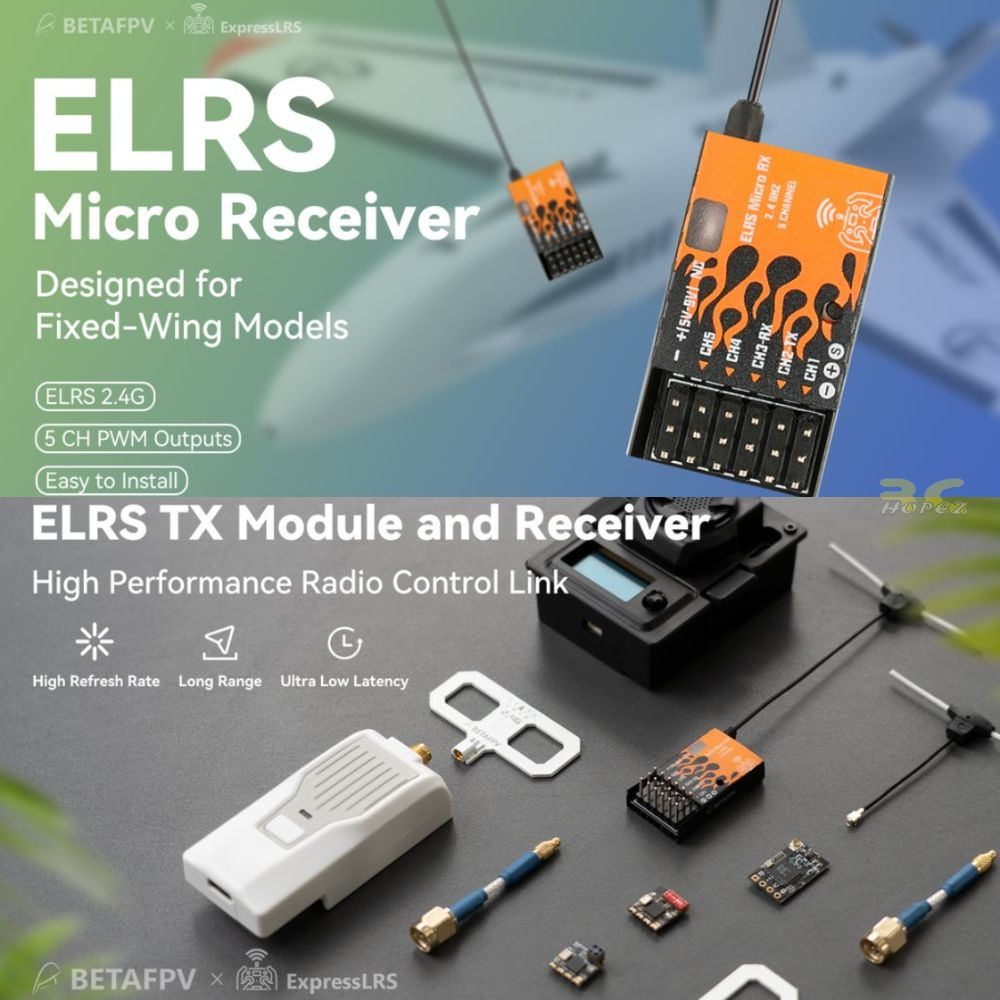 BETAFPV ExpressLRS ELRS 2.4G PWM 5CH Micro Receiver for Fixed-Wing ...