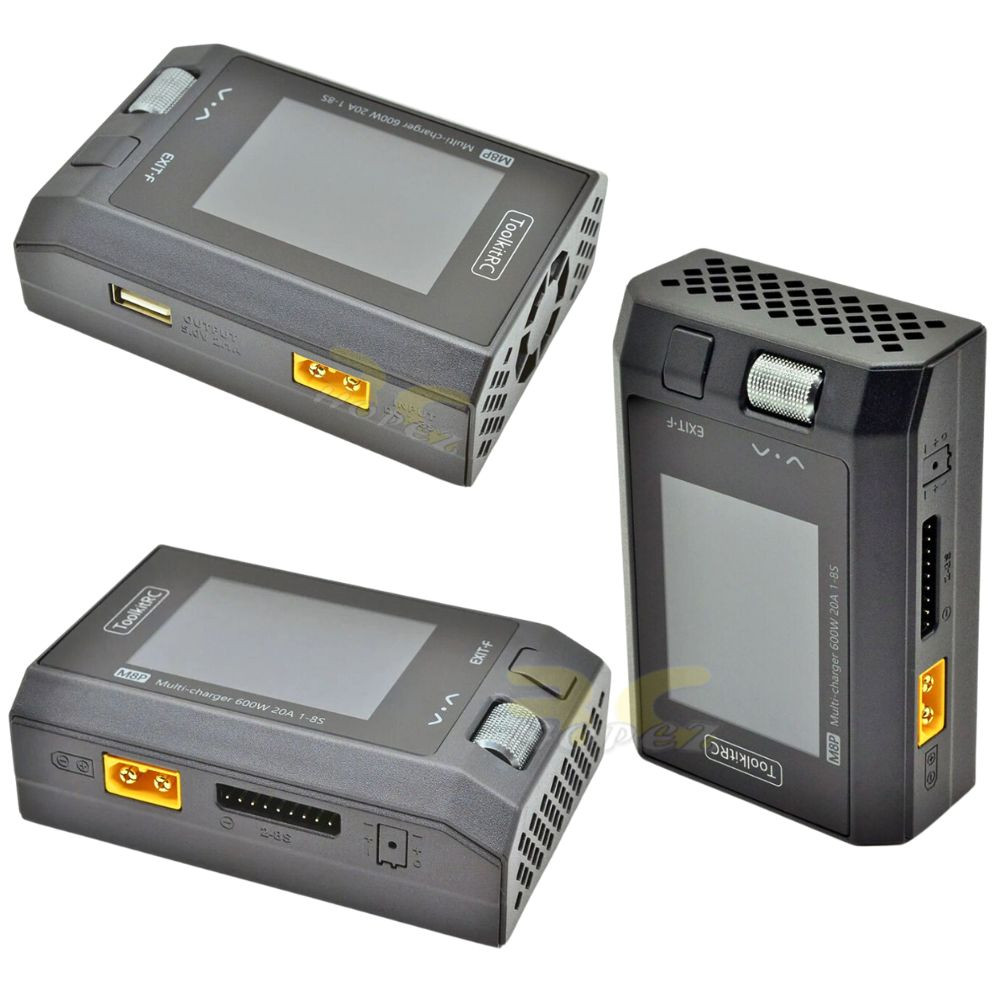 ToolkitRC M8P 600W 20A 2.4” IPS LCD 1-8S DC Smart Balance Charger ...