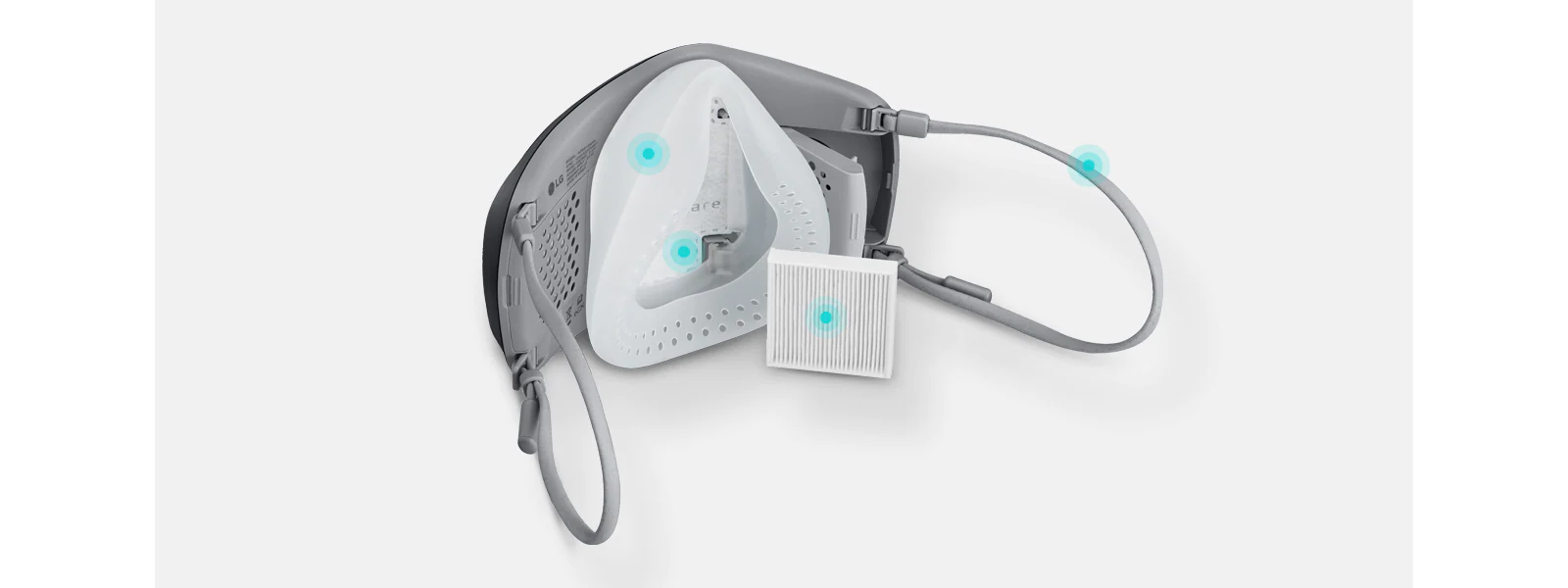 LG PuriCare Black Wearable Air Purifier Mask AP551ABFA | Bluetooth ...