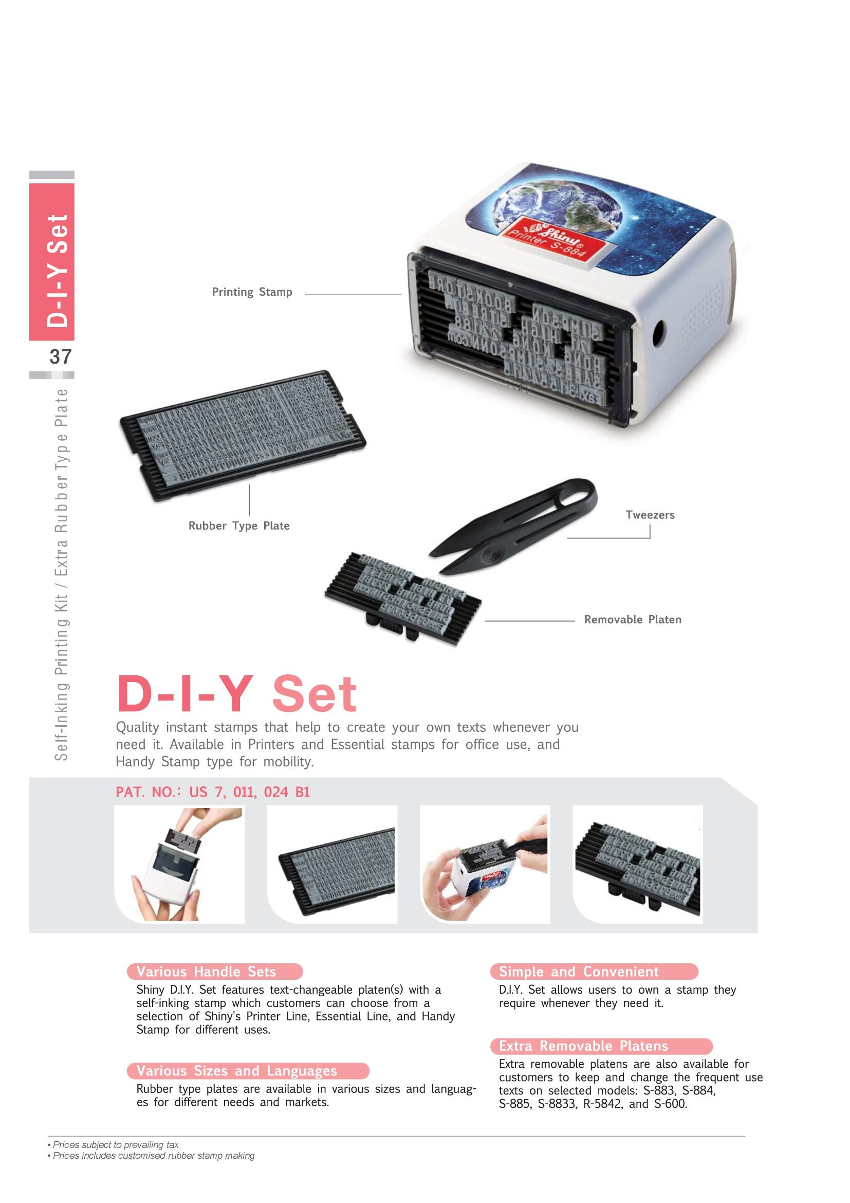 Shiny S-853 Black Ink Printer Line Self Inking Stamp SHY-S853-BK ...