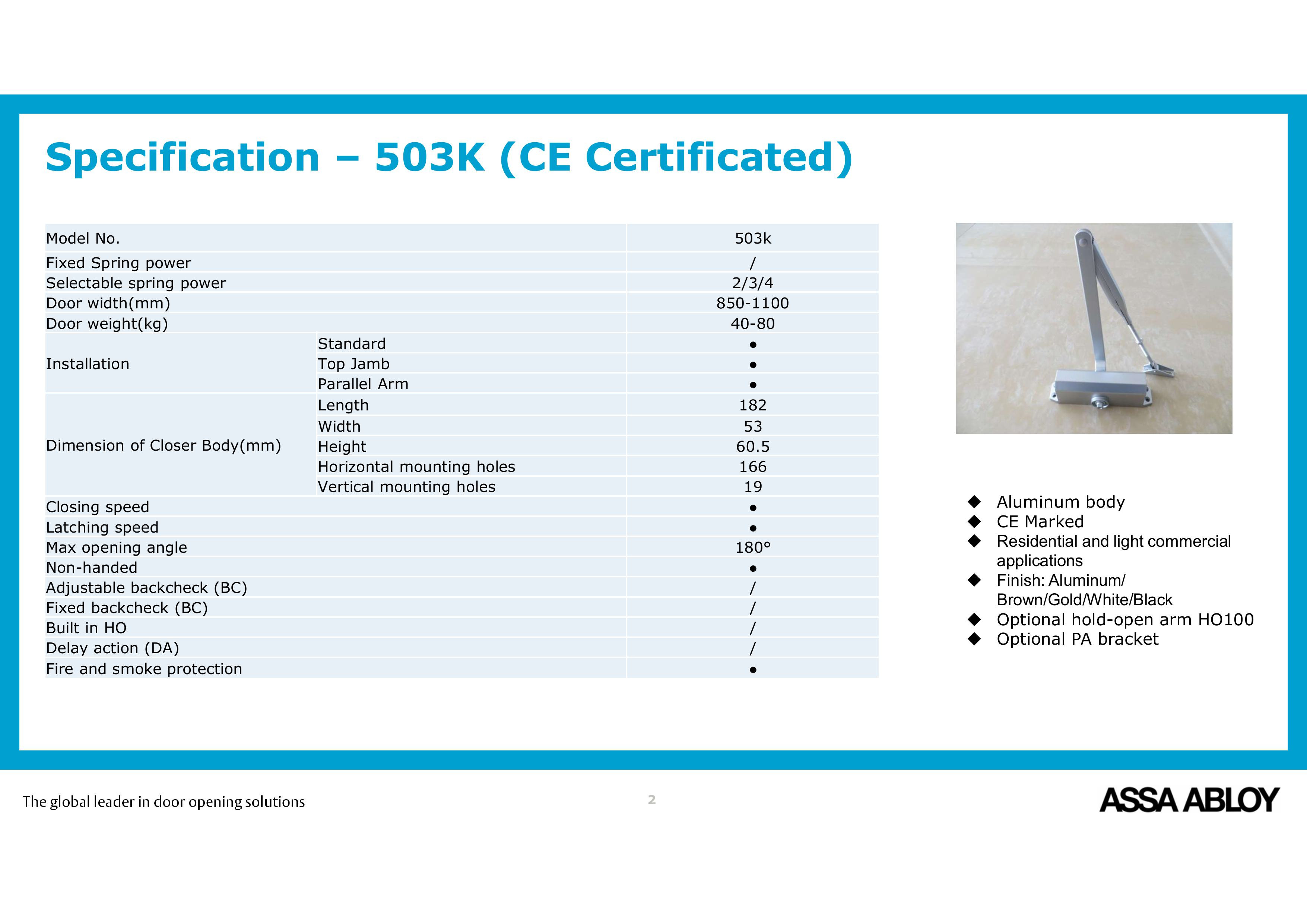 ASSA ABLOY GULI EV200 EN2-EN4 DOOR CLOSER - Pepper Spray Malaysia ...