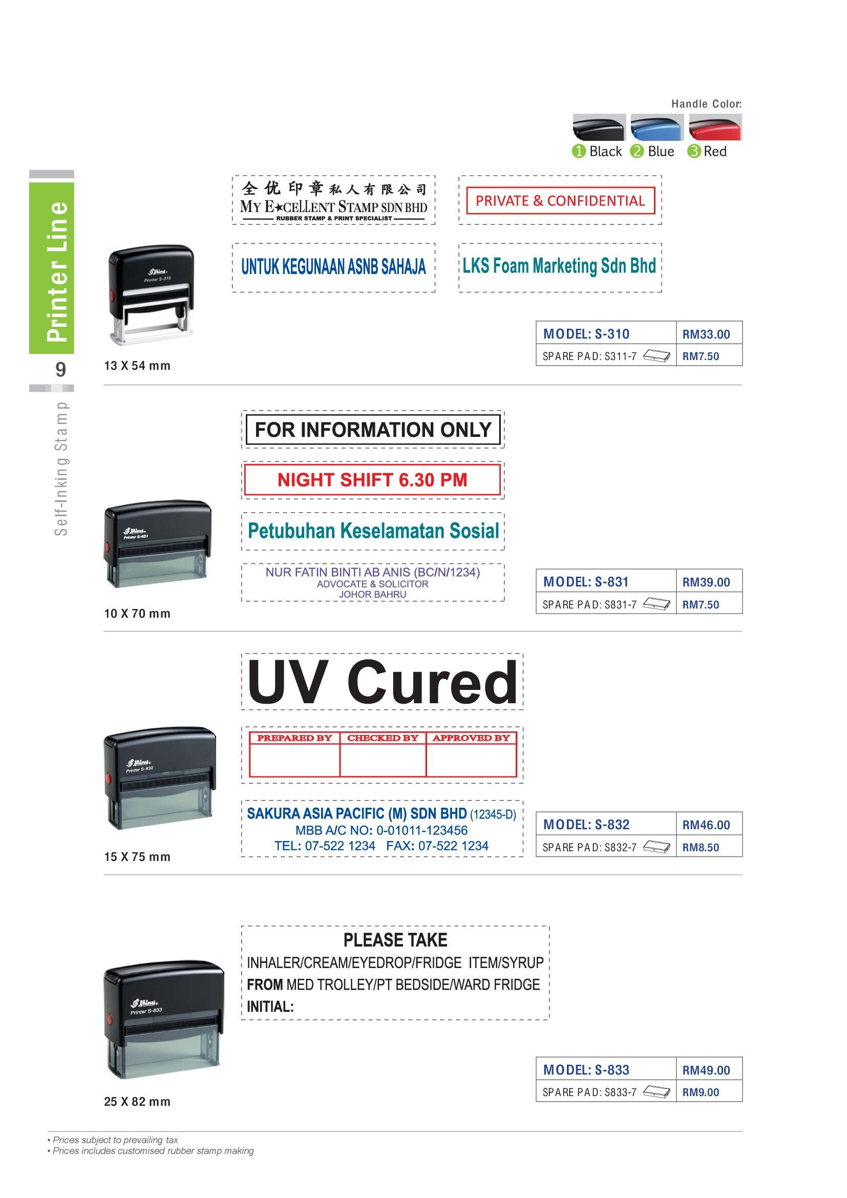 Shiny S-853 Black Ink Printer Line Self Inking Stamp SHY-S853-BK - Pepper Spray Malaysia ...