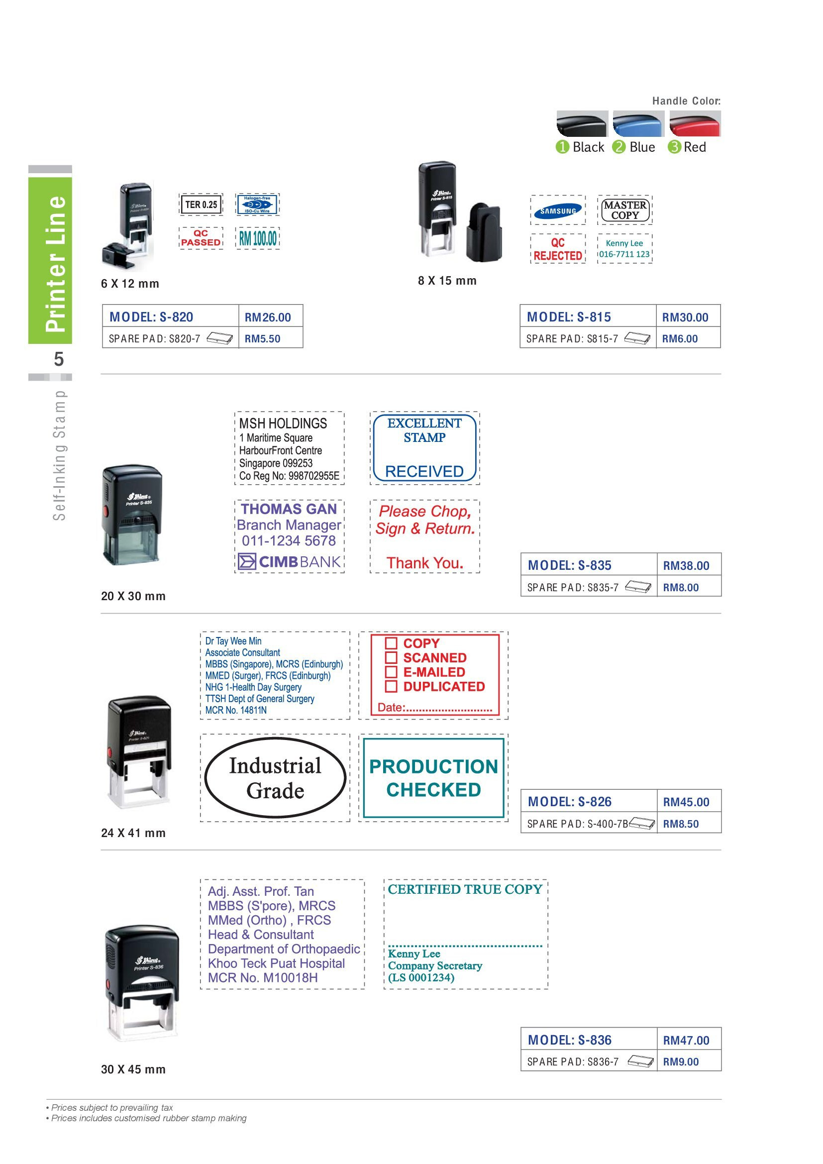 Shiny S-853 Black Ink Printer Line Self Inking Stamp SHY-S853-BK - Pepper Spray Malaysia ...