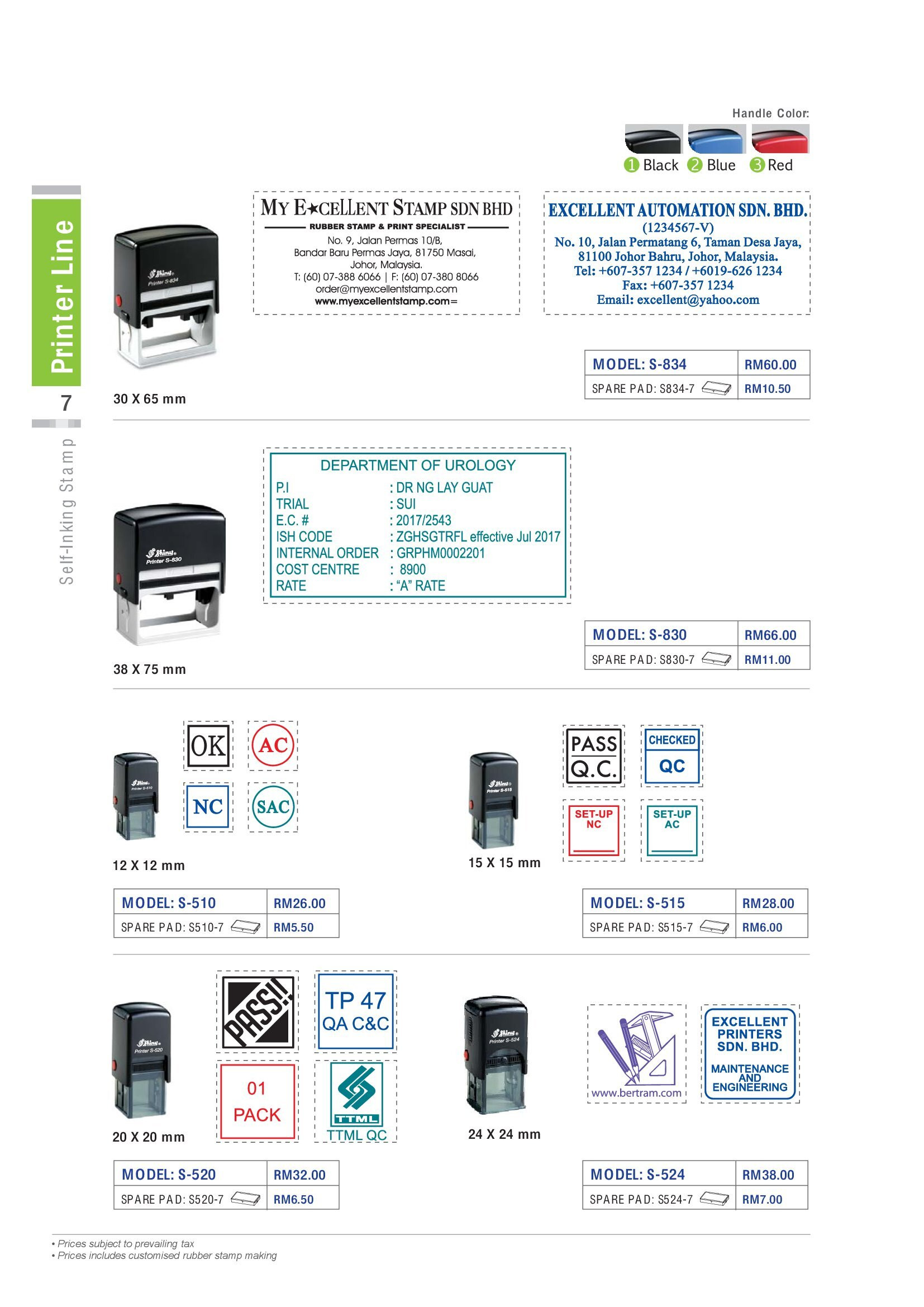 Shiny S-853 Black Ink Printer Line Self Inking Stamp SHY-S853-BK - Pepper Spray Malaysia ...