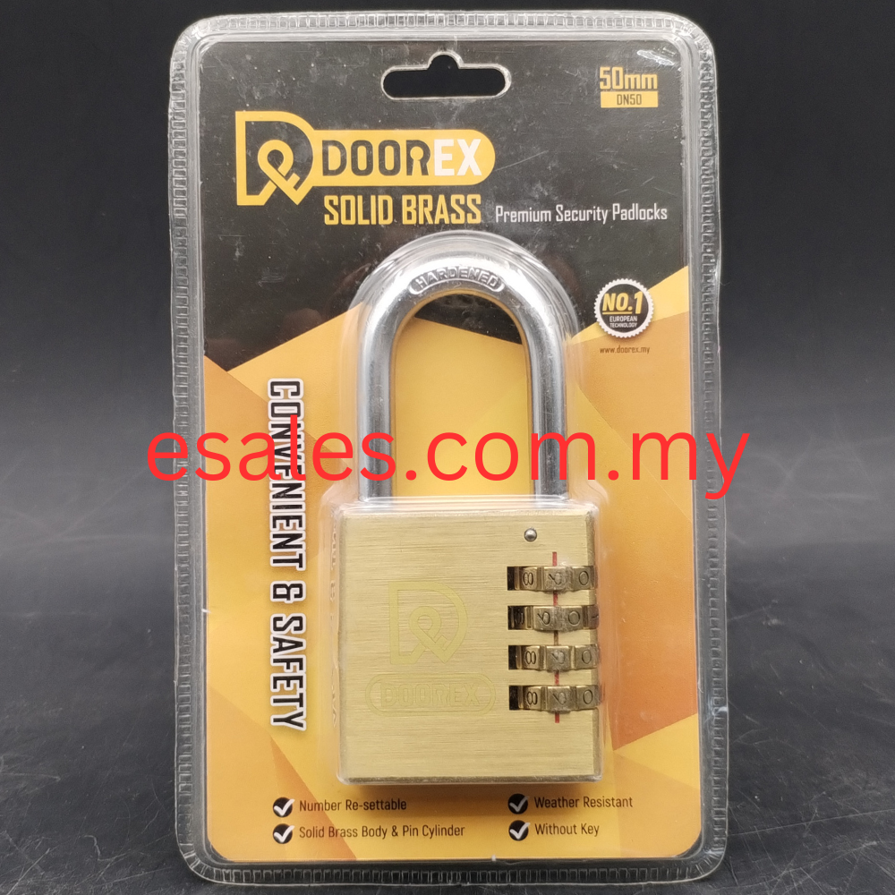 Doorex DN50 Solid Brass Number Combination Lock - Pepper Spray Malaysia ...