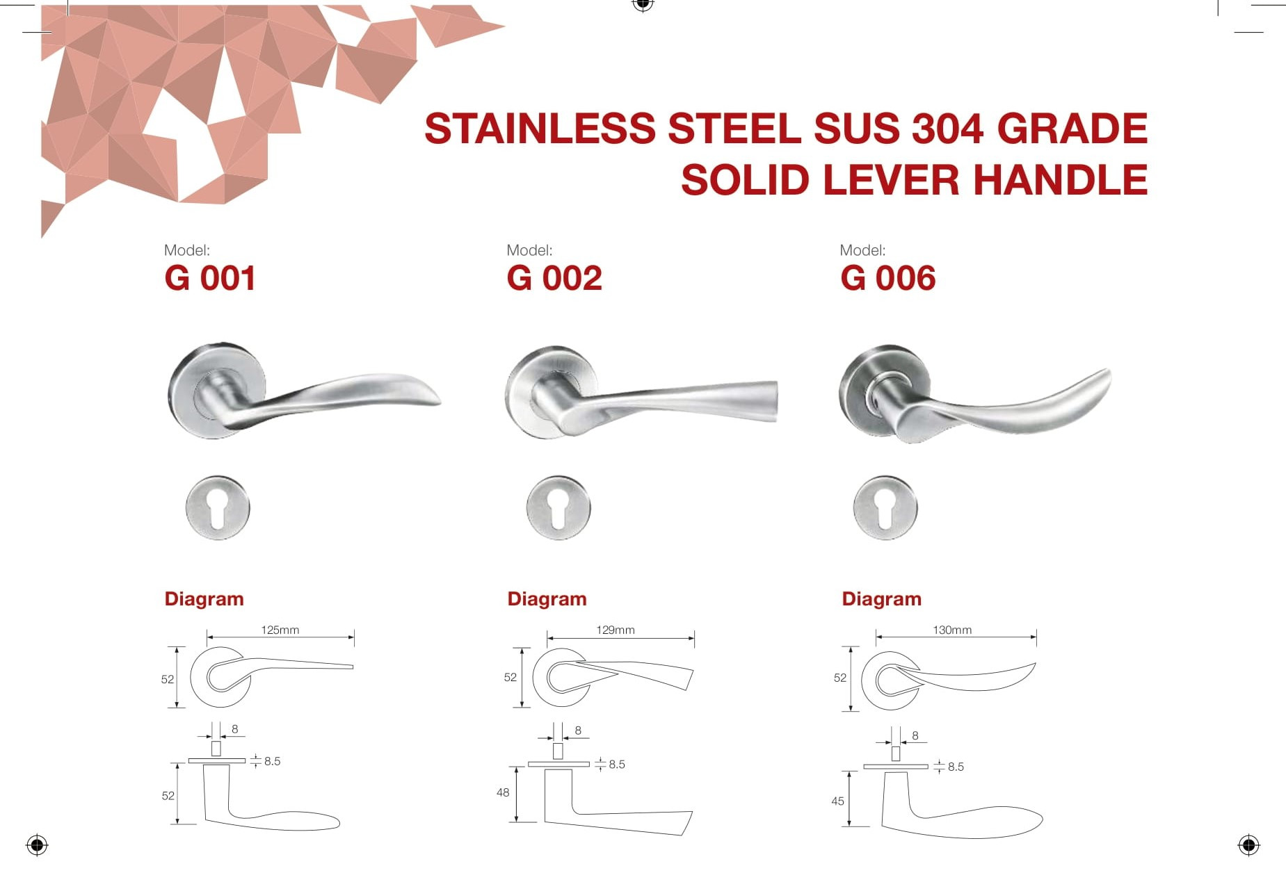 GERE G1007, GML-8561, GC601S HOLLOW LIVER HANDLE C/W MORTISE CASE ...