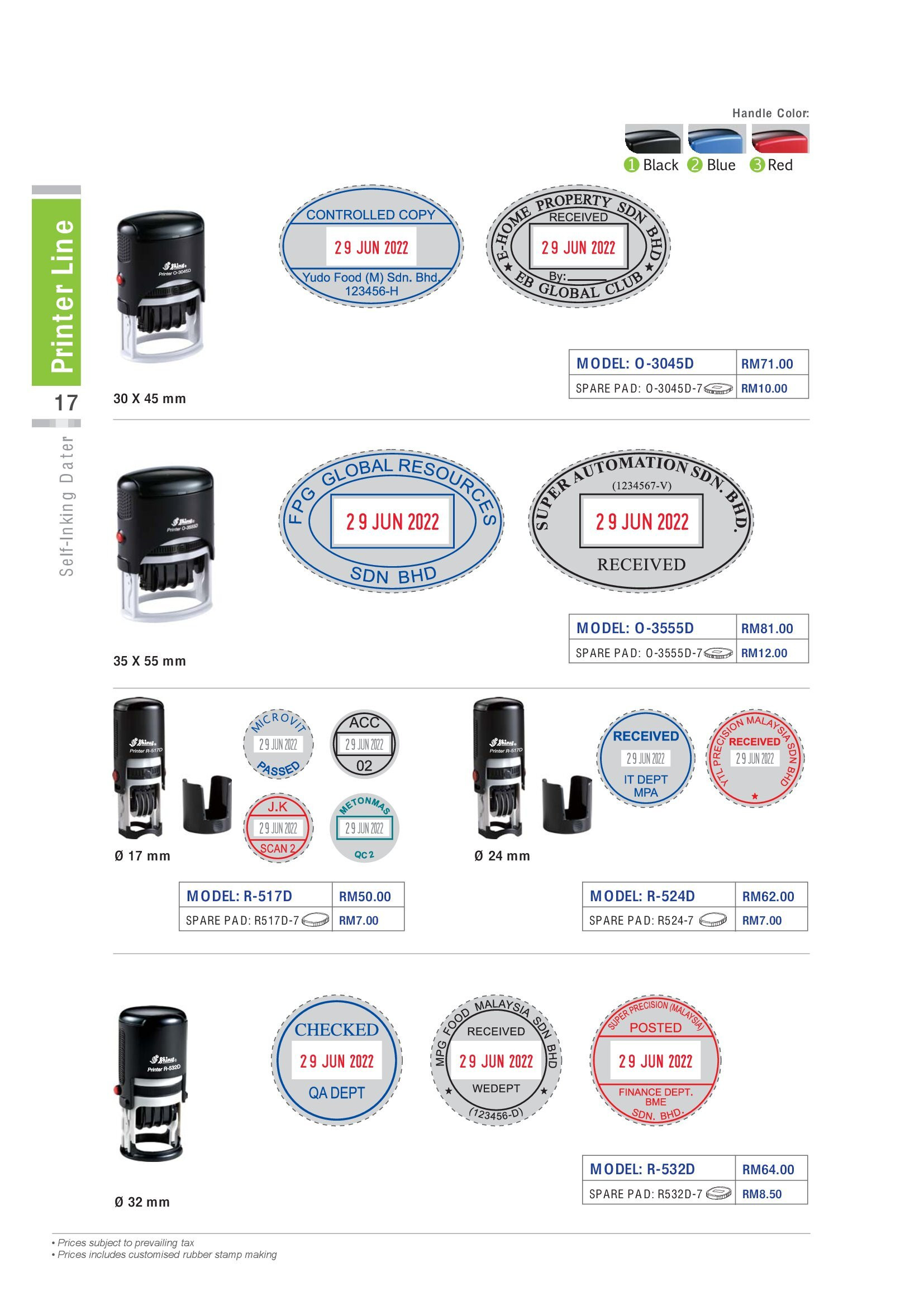 Shiny S-853 Black Ink Printer Line Self Inking Stamp SHY-S853-BK - Pepper Spray Malaysia ...