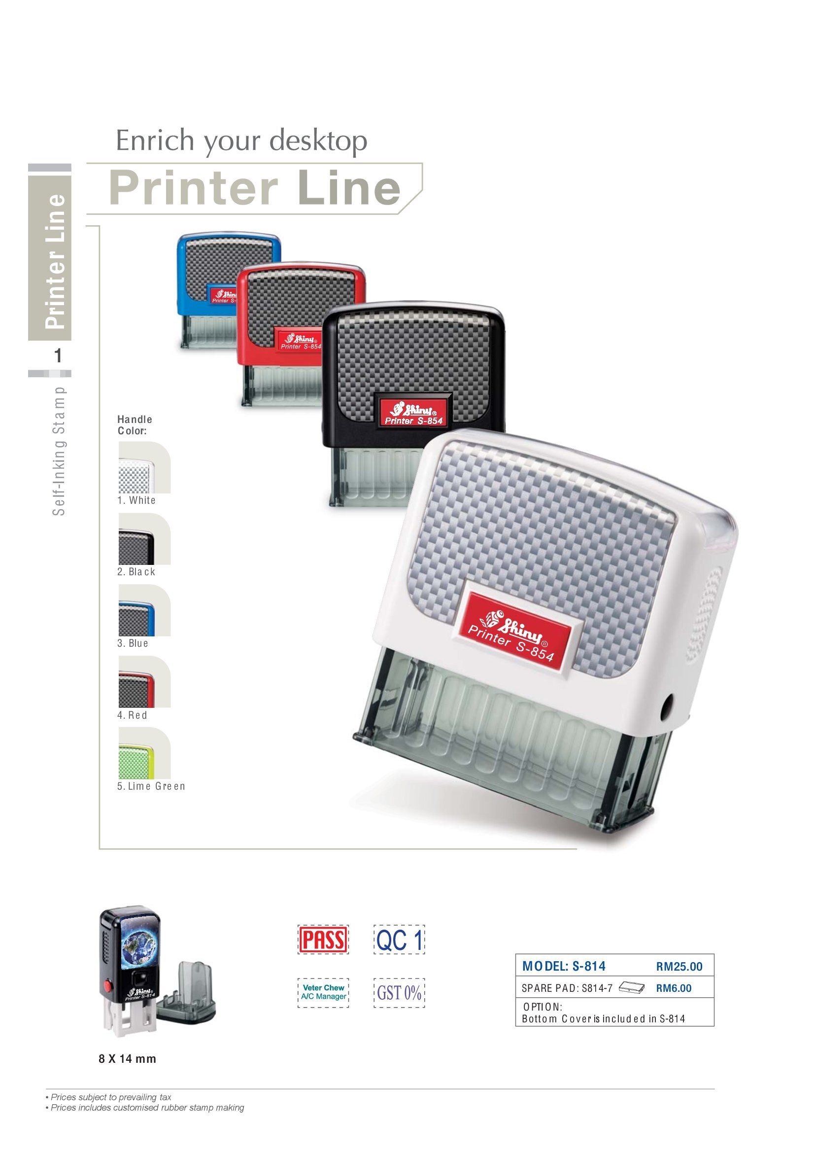 Shiny S-853 Black Ink Printer Line Self Inking Stamp SHY-S853-BK - Pepper Spray Malaysia ...