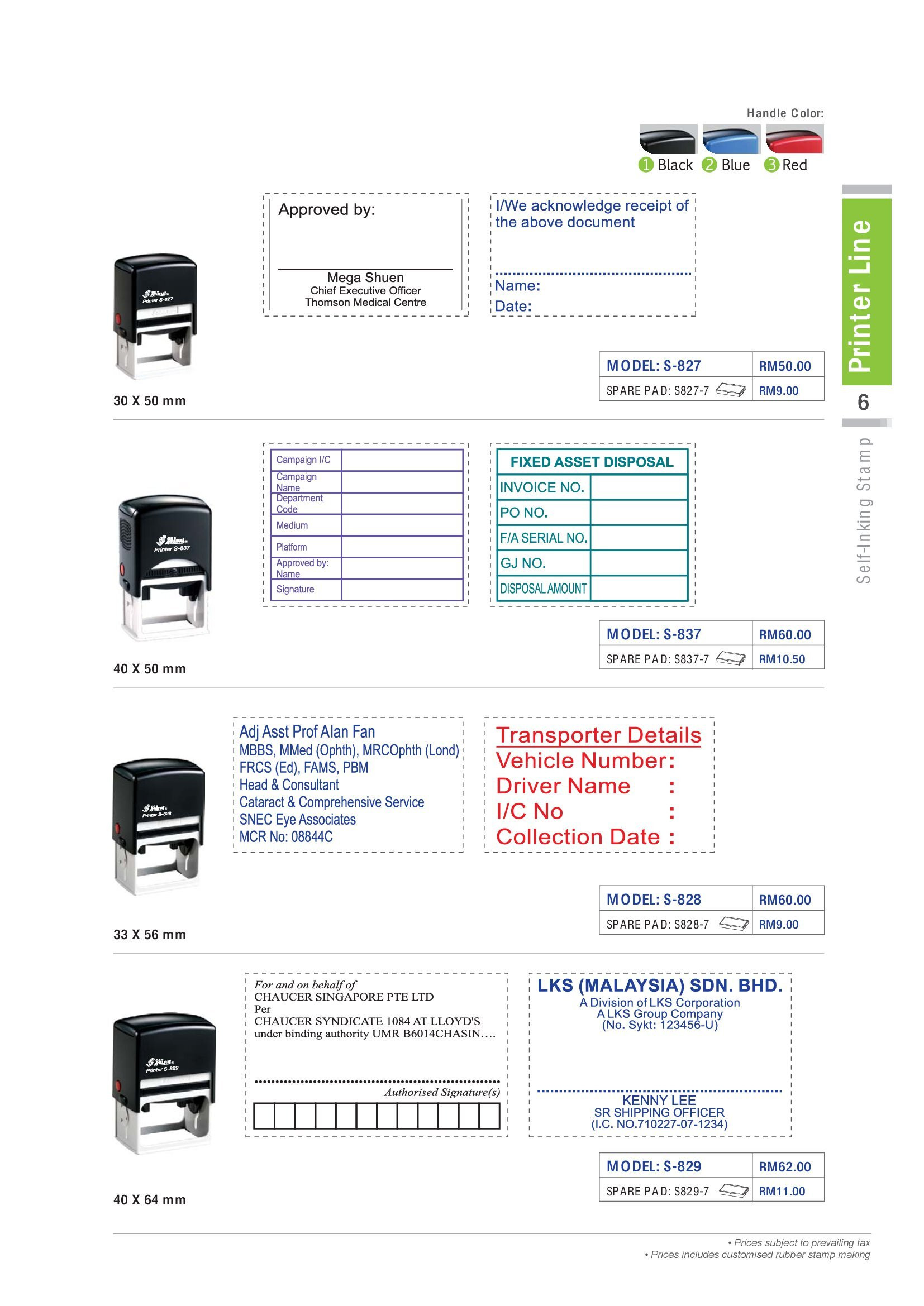 Shiny S-853 Black Ink Printer Line Self Inking Stamp SHY-S853-BK - Pepper Spray Malaysia ...