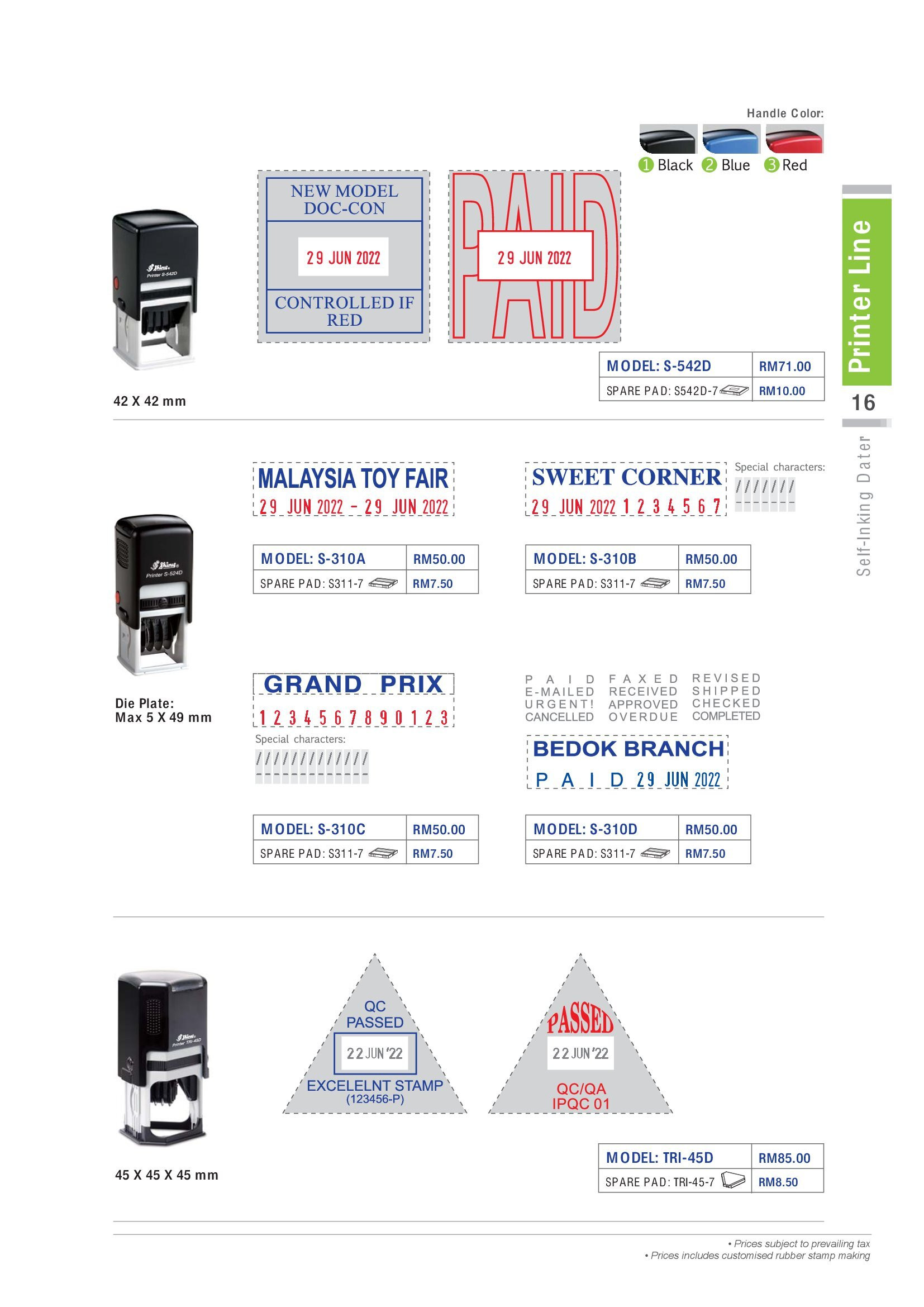 Shiny S-853 Black Ink Printer Line Self Inking Stamp SHY-S853-BK - Pepper Spray Malaysia ...