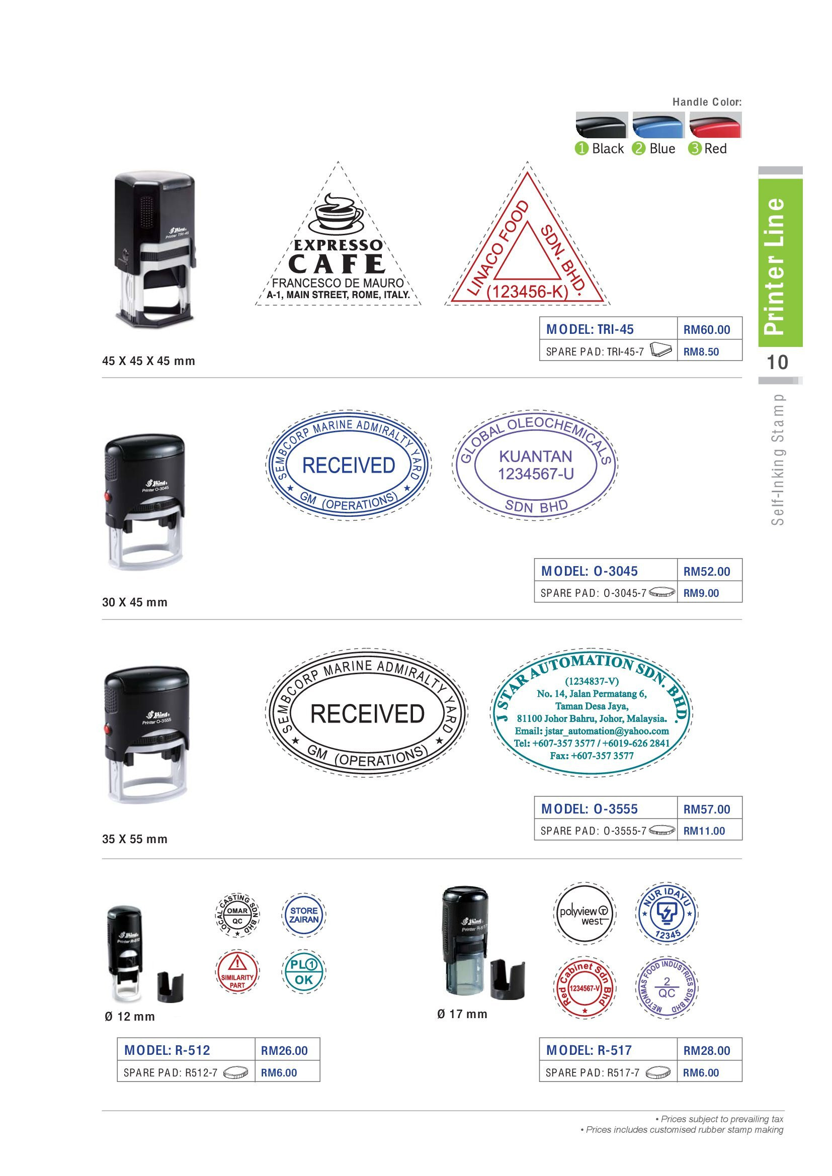 Shiny S-853 Black Ink Printer Line Self Inking Stamp SHY-S853-BK - Pepper Spray Malaysia ...